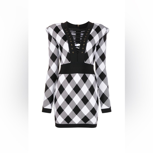 Balmain | Dresses | New Authentic Bal Womens Black Short Long Sleeve ...